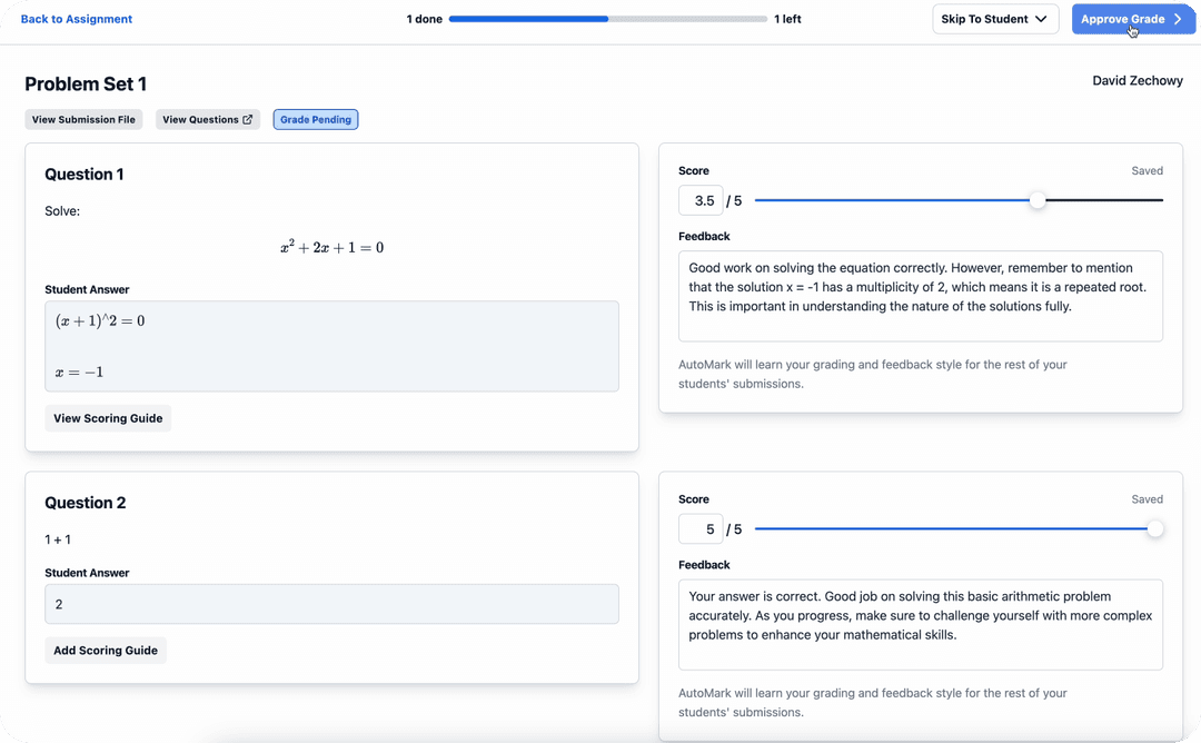 AutoMark - AI Grader for the Classroom