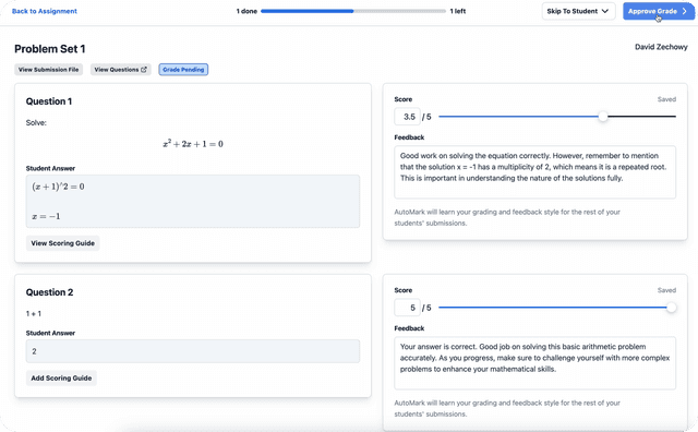 AutoMark - AI Grader for the Classroom